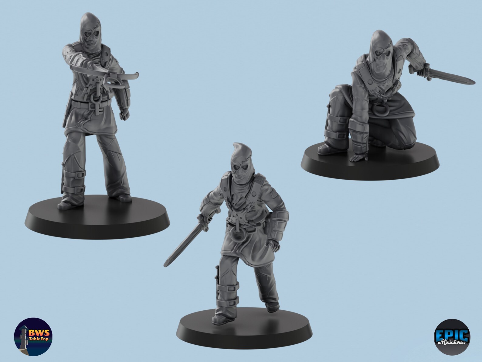Masked Murderer | 3 Poses | 3D Printed Tabletop Resin Miniatures | D&D ...