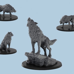Winter Wolf | 4 Poses | 3D Printed Tabletop Resin Miniatures | D&D ...