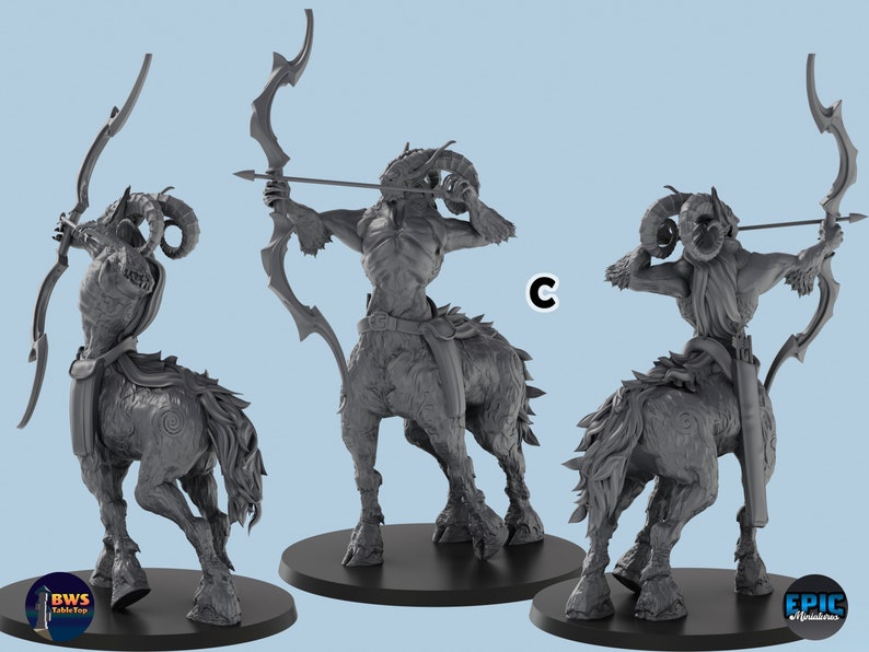 Centauroid Satyr | 3 Poses | 3D Printed Tabletop Resin Miniatures | D&D ...