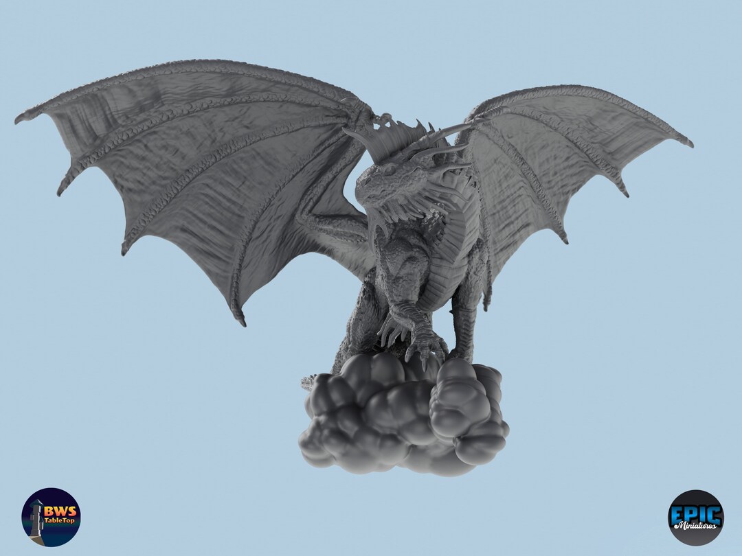 Adult Silver Dragon | 3D Printed Tabletop Miniatures | D&D TTRPG - Etsy