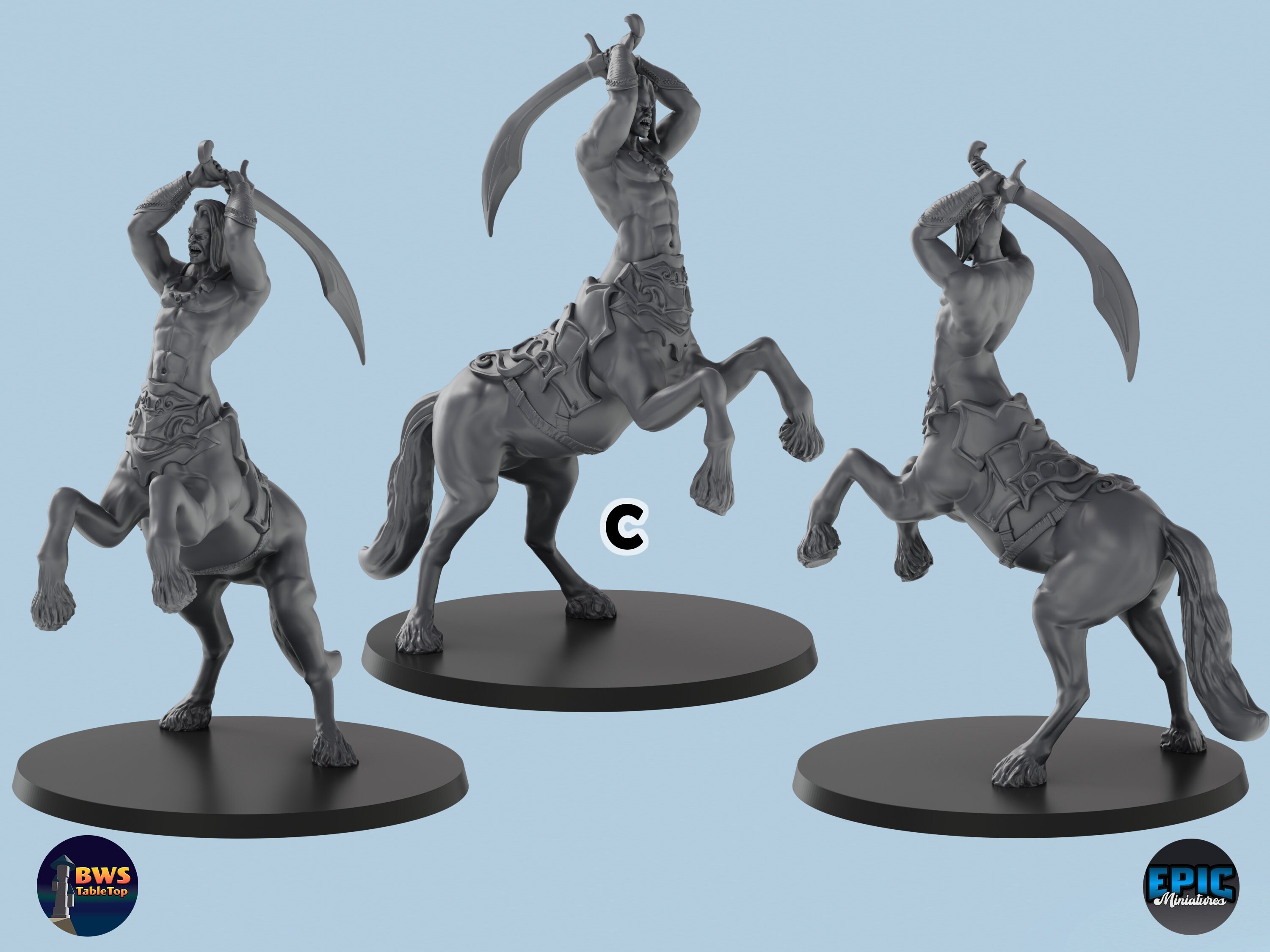 Centaur 3 Poses 3D Printed Tabletop Resin Miniatures D&D - Etsy