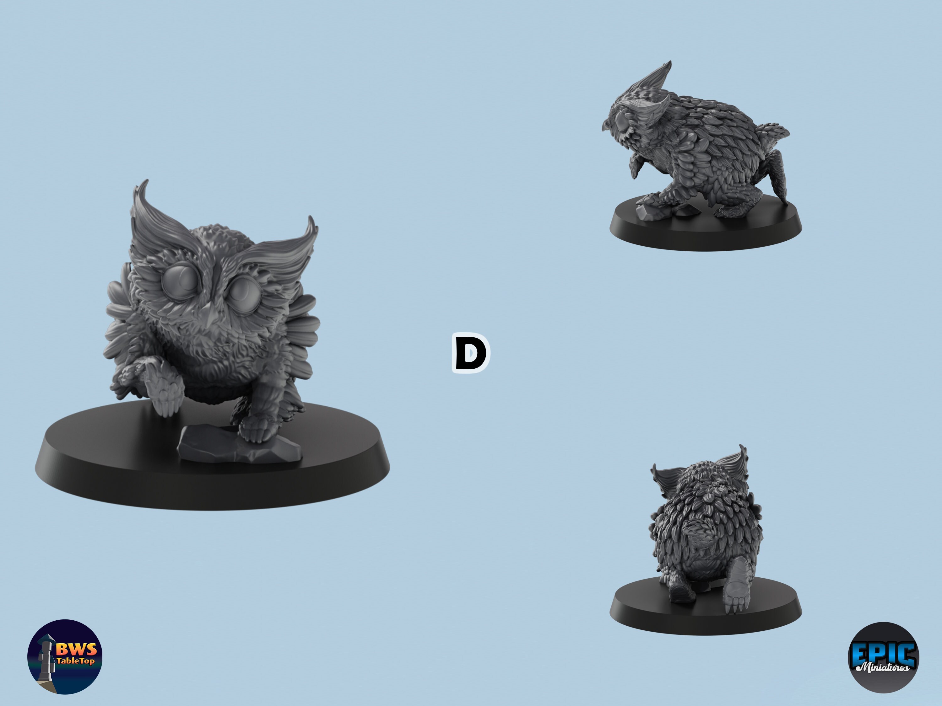 Owlbear Baby 4 Poses 3D Printed Tabletop Resin Miniatures - Etsy