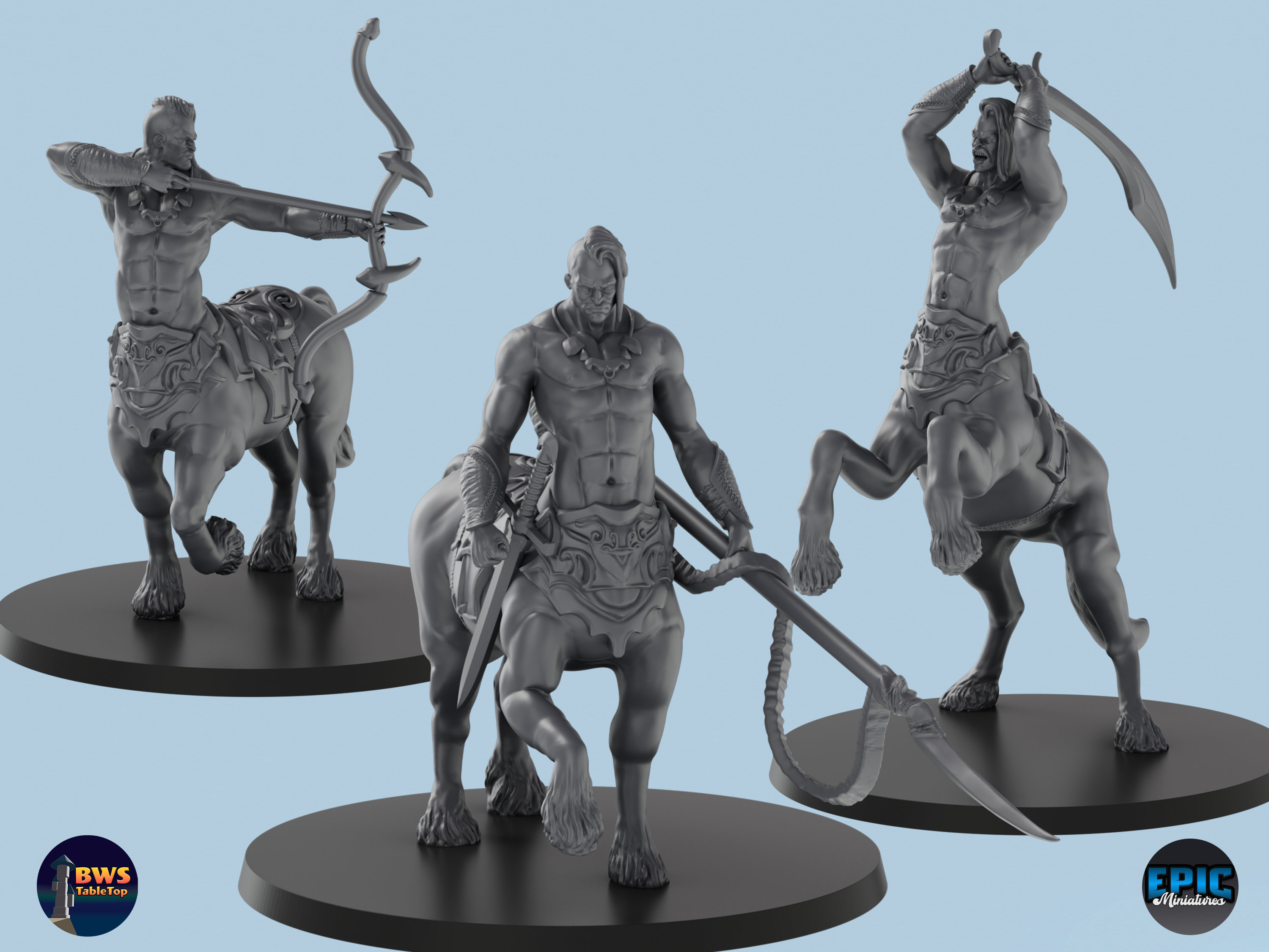 Centaur 3 Poses 3D Printed Tabletop Resin Miniatures D&D - Etsy