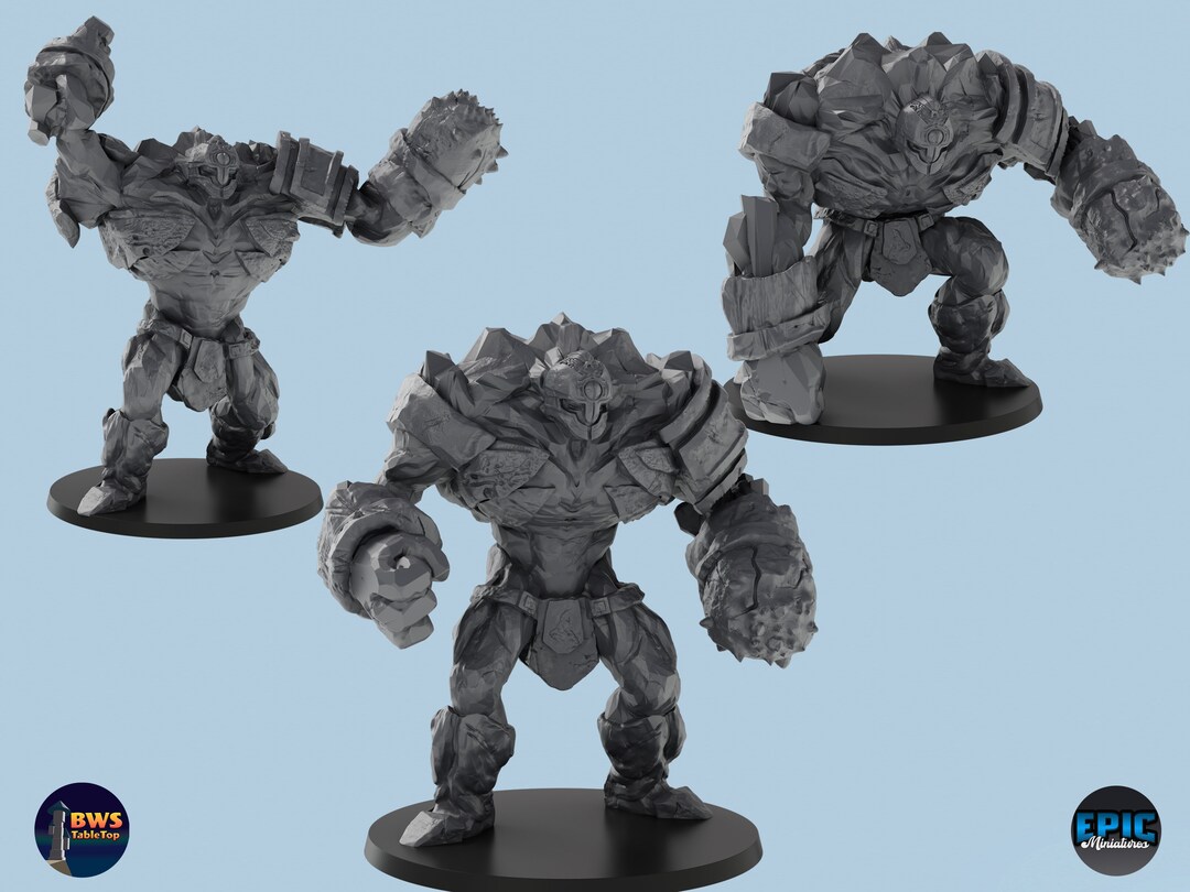 Ice Golem | 3 Poses | 3D Printed Tabletop Resin Miniatures | D&D TTRPG ...