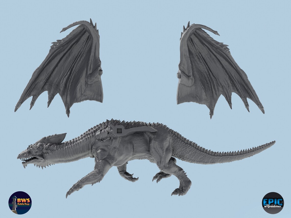 Young White Dragon 3D Printed Tabletop Resin Miniatures - Etsy