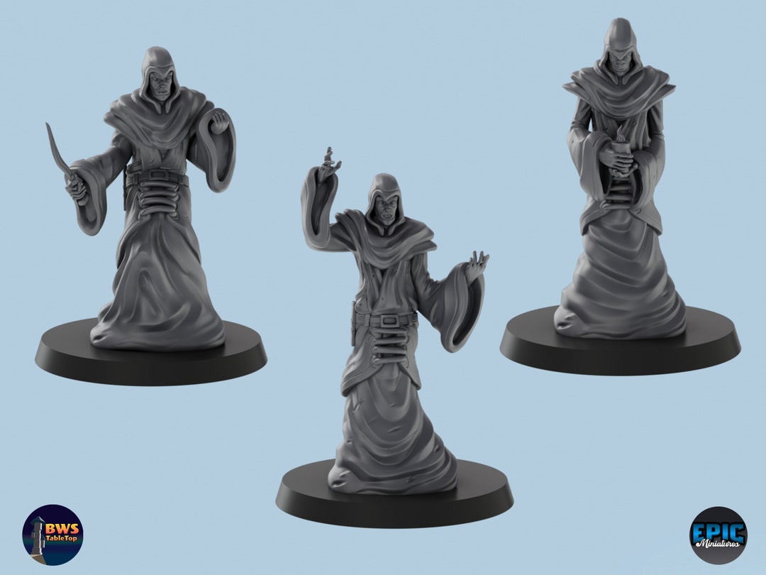 Yellow Cultist | 3 Poses | 3D Printed Tabletop Resin Miniatures | D&D ...