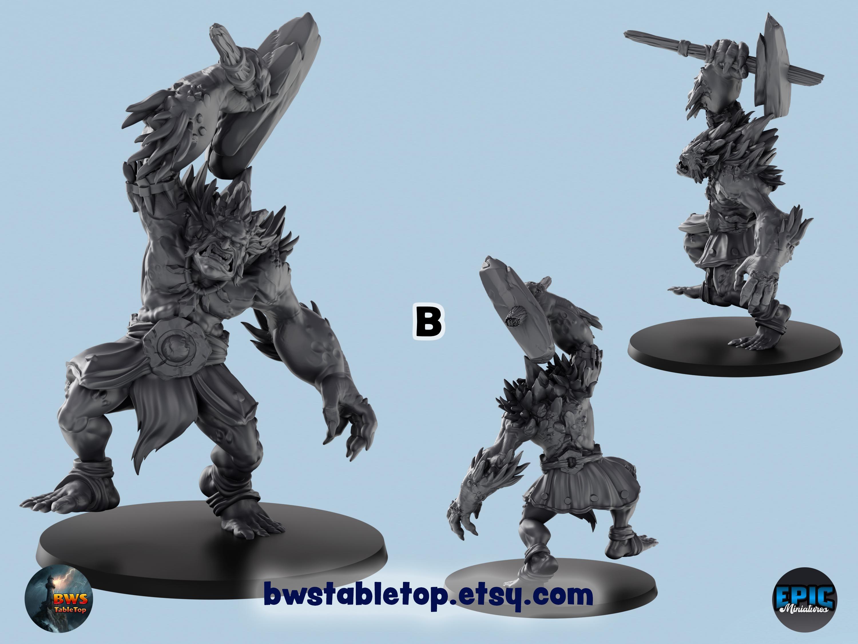 Savage Troll | 3 Poses | 3D Printed Tabletop Miniatures | D&D TTRPG - Etsy