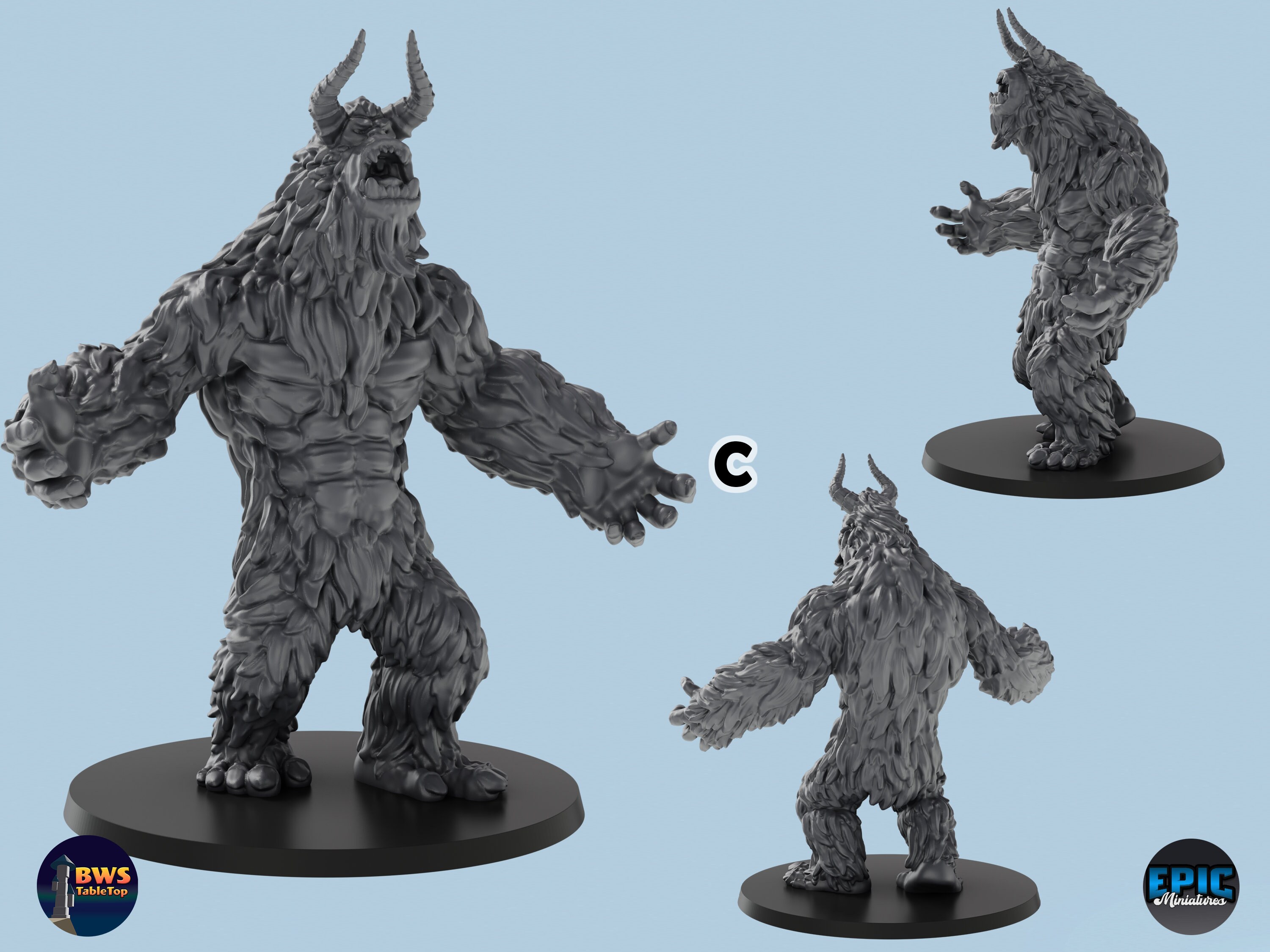 Yeti | 6 Poses | 3D Printed Tabletop Resin Miniatures | D&D TTRPG - Etsy