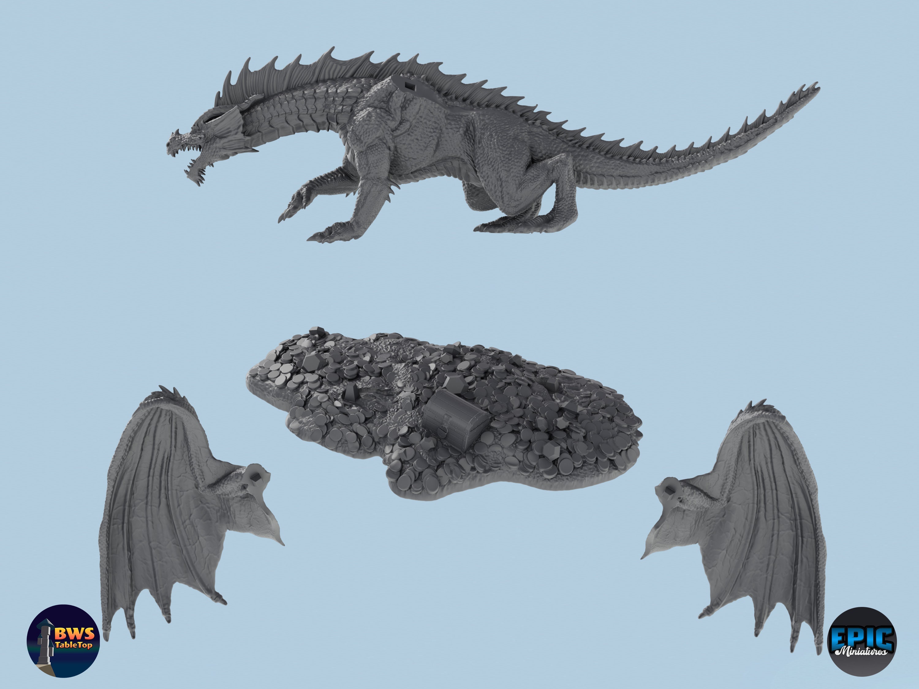 Young Red Dragon | 3D Printed Tabletop Resin Miniatures | D&D TTRPG - Etsy