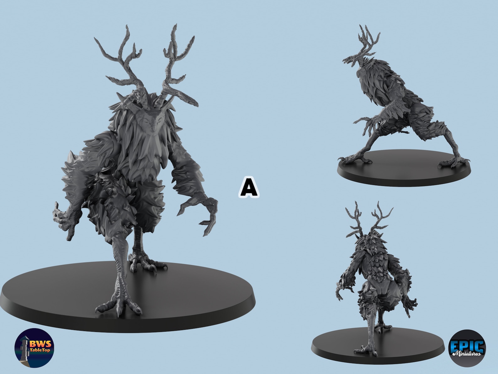 Were-owl | 3 Poses | 3D Printed Tabletop Resin Miniatures | D&D TTRPG ...