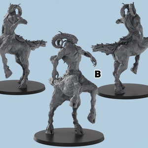 Centauroid Satyr | 3 Poses | 3D Printed Tabletop Resin Miniatures | D&D ...