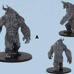 Yeti Set | 6 Poses | 3D Printed Tabletop Resin Miniatures | D&D TTRPG ...