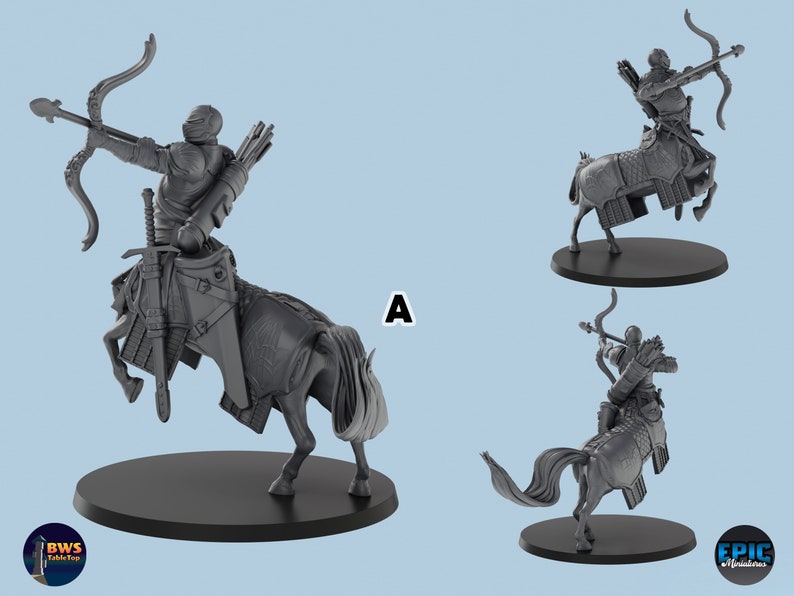 Centaur Knight | 2 Poses | 3D Printed Tabletop Miniatures | D&D TTRPG ...