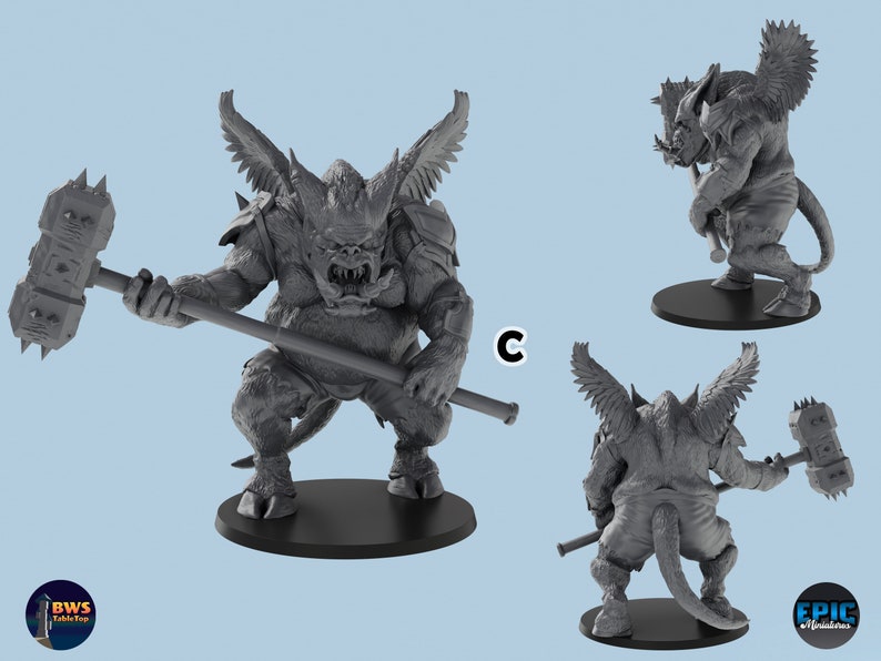 Pig Demon 3 Poses 3D Printed Tabletop Resin Miniatures - Etsy