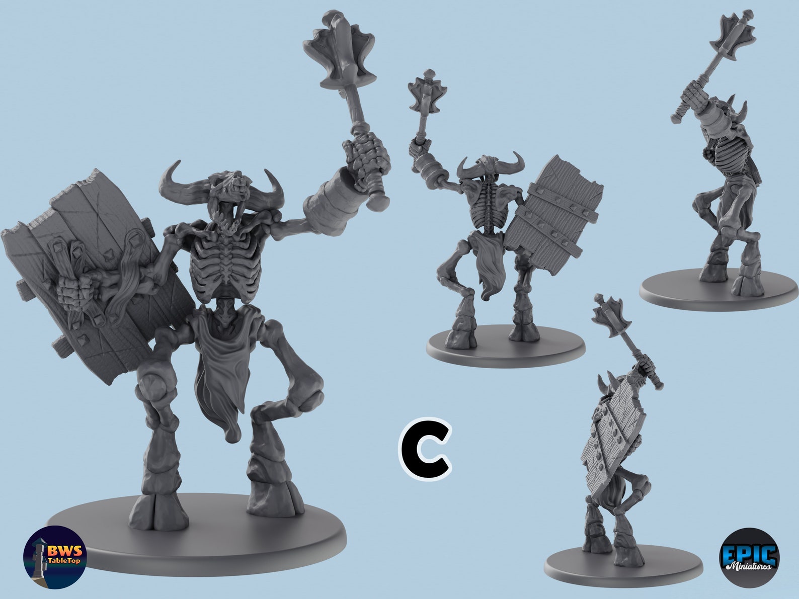Minotaur Skeleton 3 Poses 3D Printed Tabletop Resin | Etsy