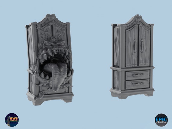 Wardrobe Mimic Set 3D Printed Tabletop Resin Miniatures - Etsy