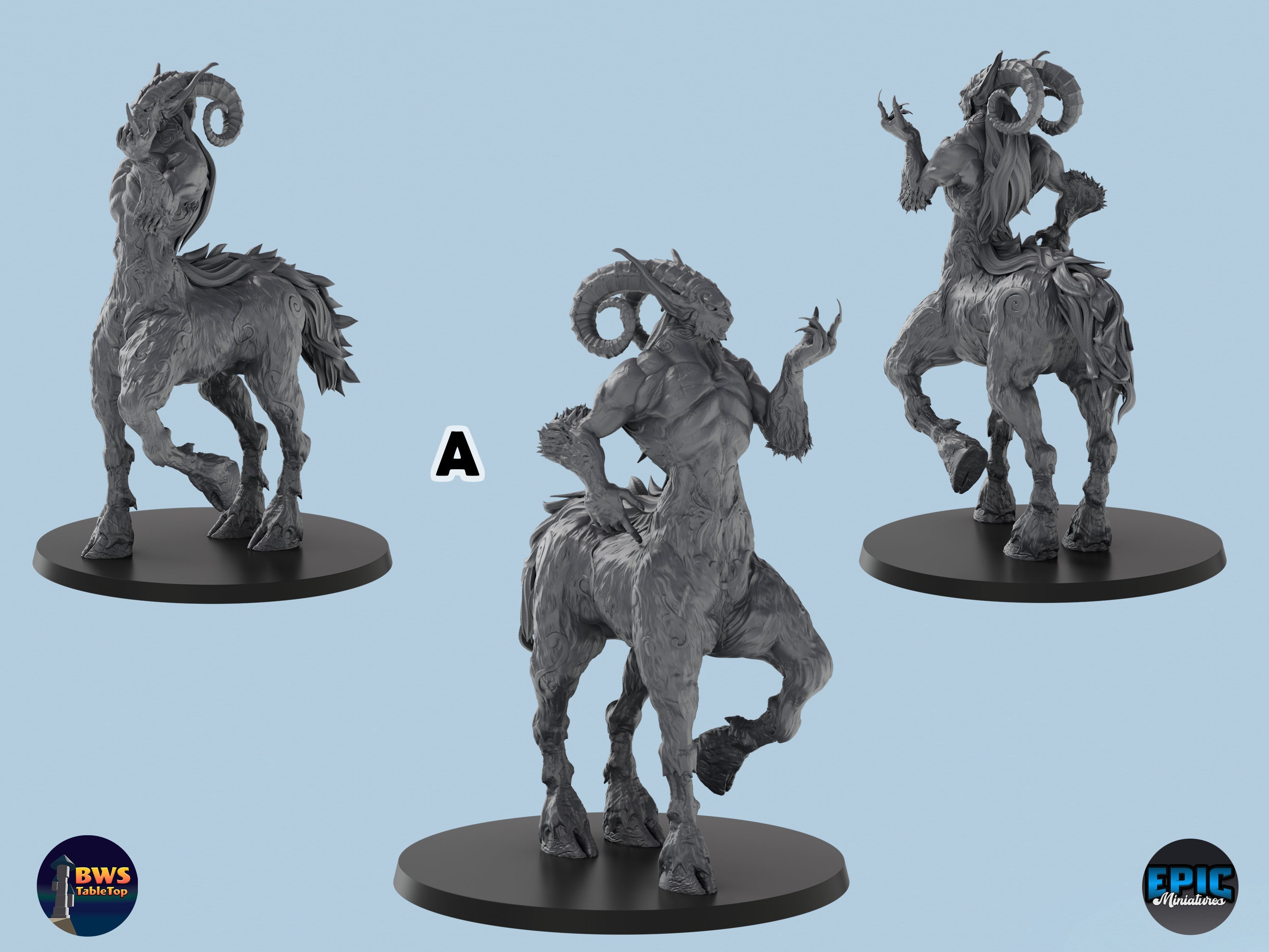 Centauroid Satyr | 3 Poses | 3D Printed Tabletop Resin Miniatures | D&D ...