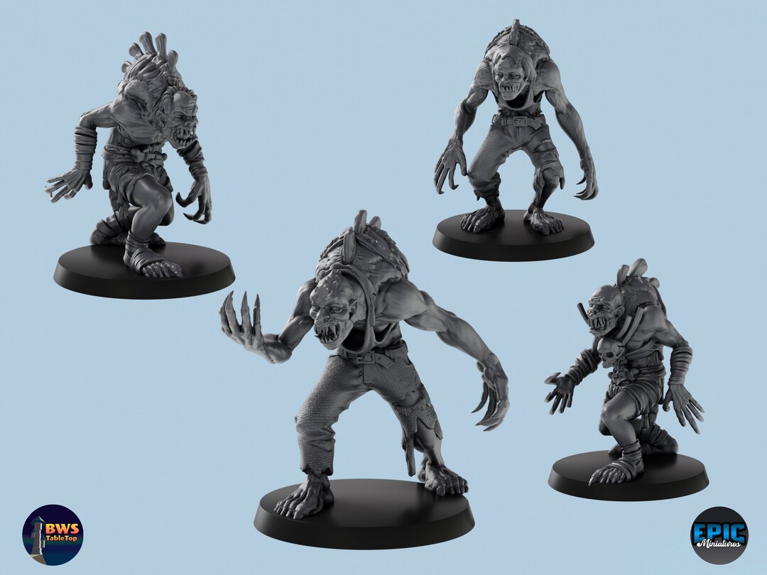 Common Ghoul | 4 Poses | 3D Printed Tabletop Miniatures | D&D TTRPG - Etsy