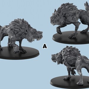 Undead Dire Wolf | 3 Poses | 3D Printed Tabletop Miniatures | D&D TTRPG ...