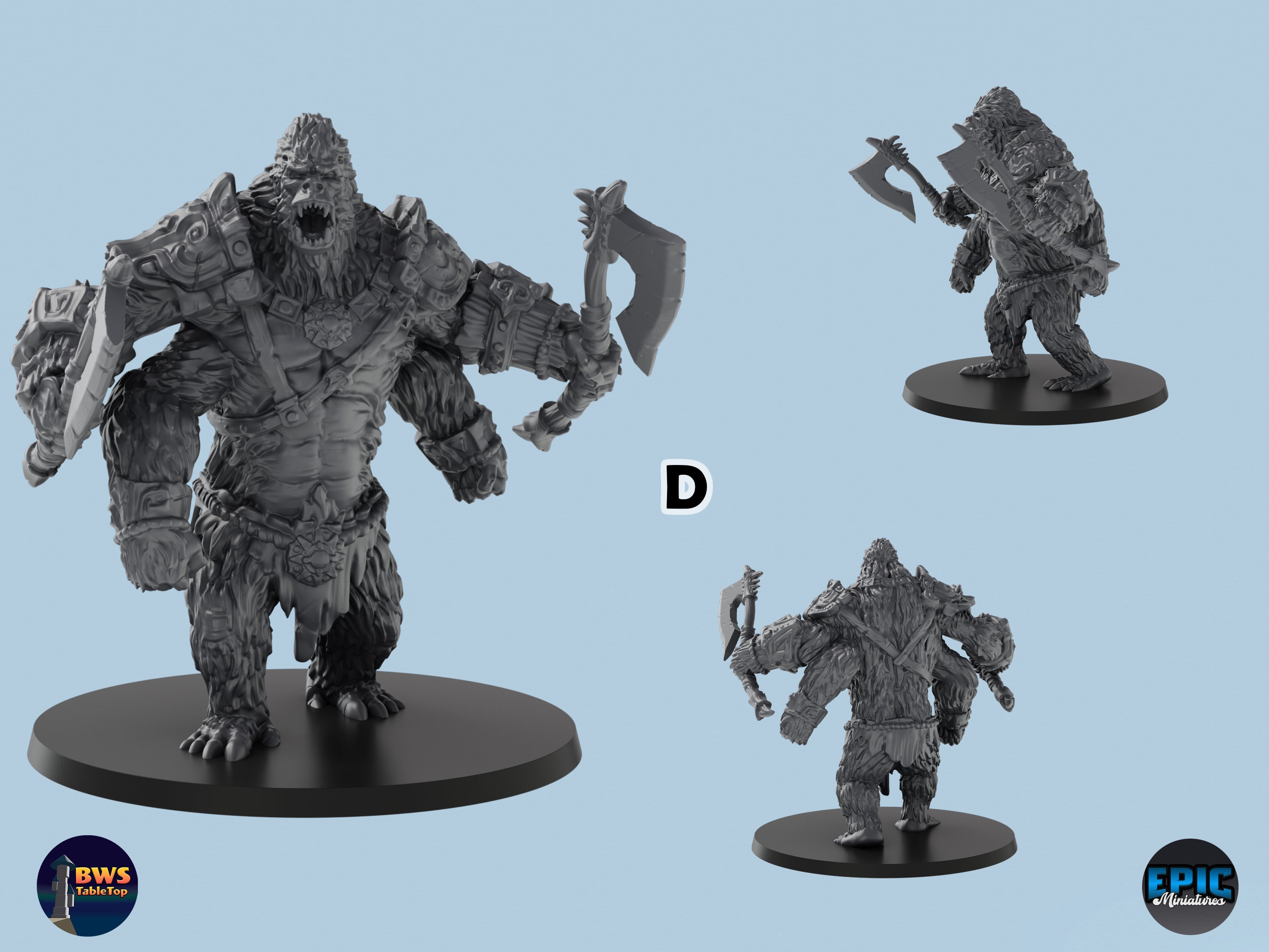 Girallon 5 Poses 3D Printed Tabletop Resin Miniatures | Etsy