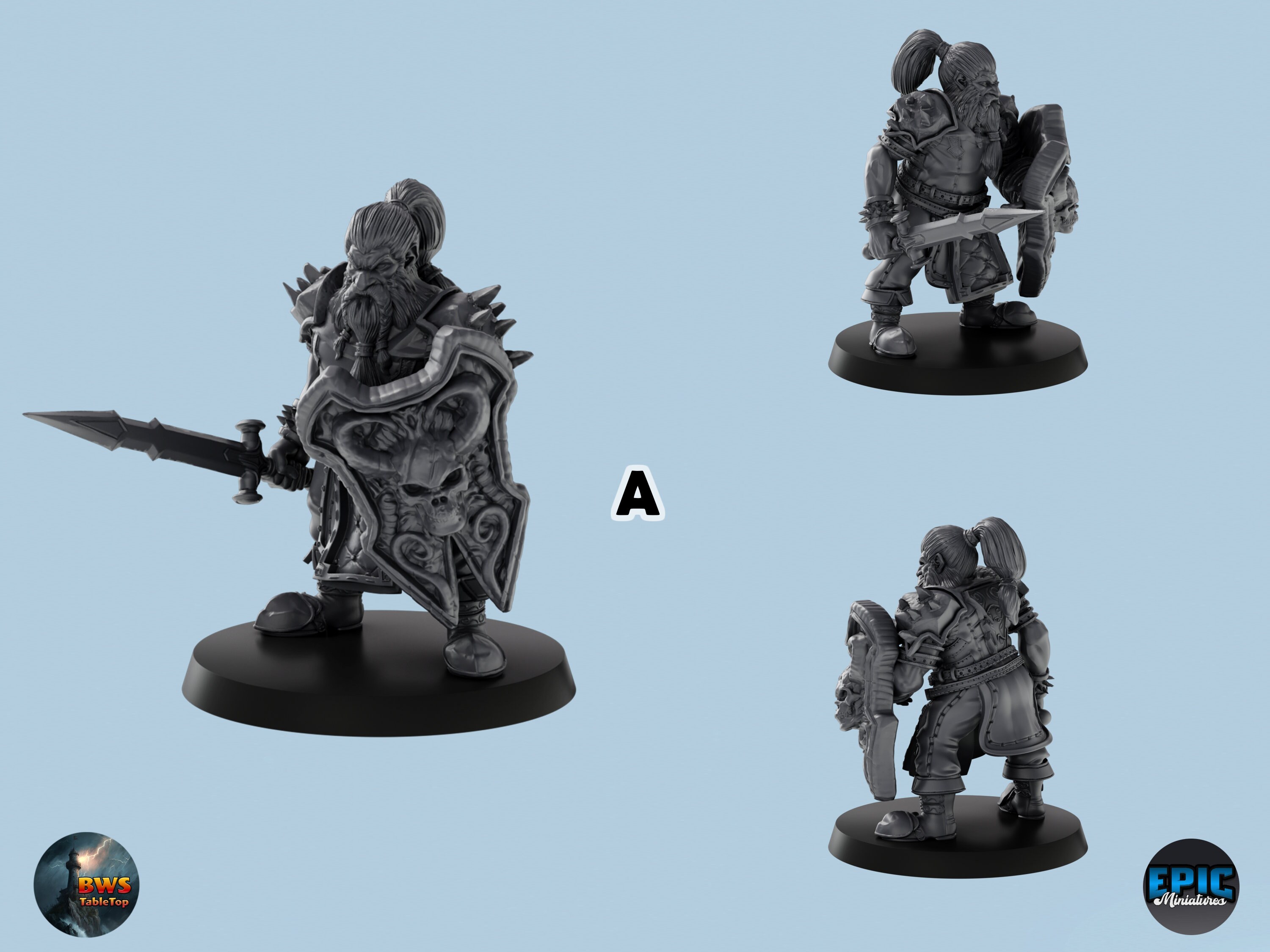 Dwarf Adventurer | 2 Poses | 3D Printed Tabletop Miniatures | D&D TTRPG ...