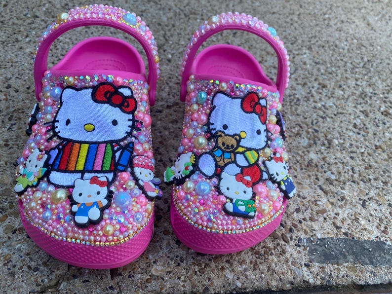 Custom Blinged Out Crocs hello Kitty Theme - Etsy