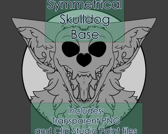 Skulldog Lineart Base - Etsy