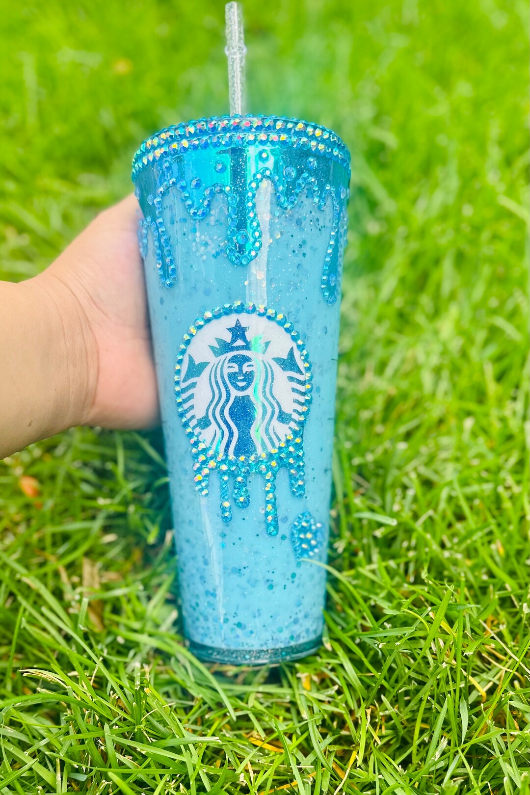 Blue Starbucks Cup, Blue Starbucks Tumbler, Glitter Starbucks Cup ...