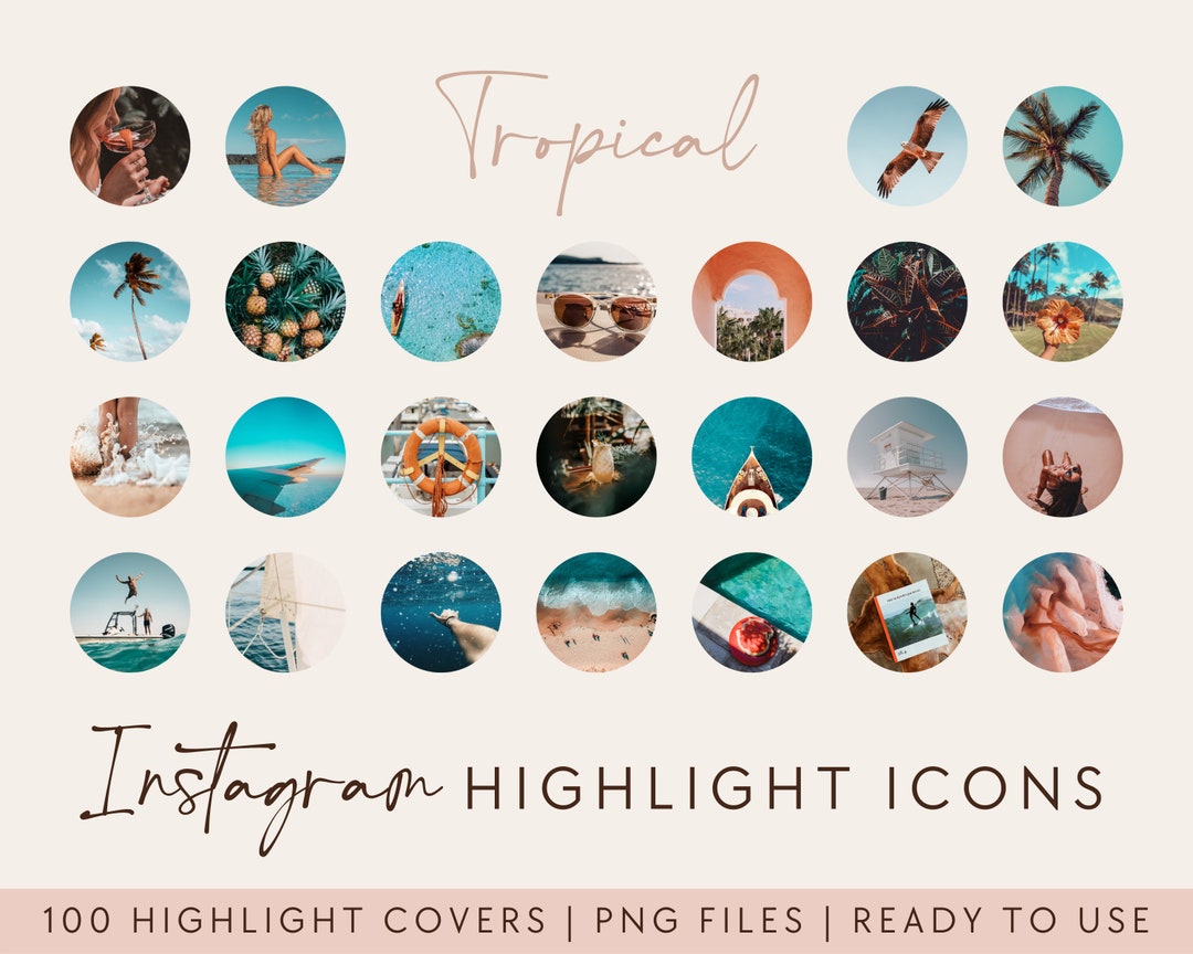 100 Instagram Highlight Covers | Instagram Highlight Icons | Tropical ...