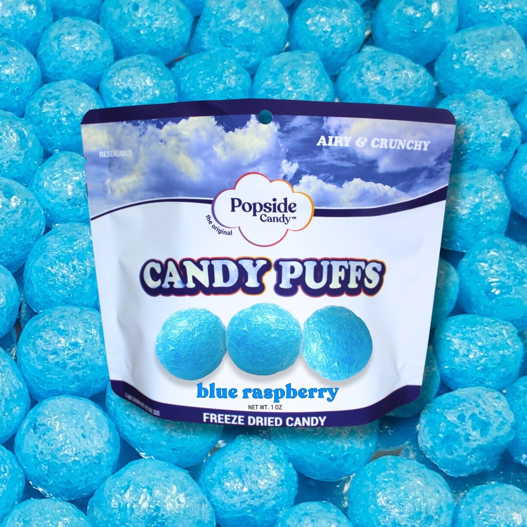 Freeze Dried Blue Raspberry Puffs 1 Oz Bag, Freeze Dried Candy, Tiktok ...