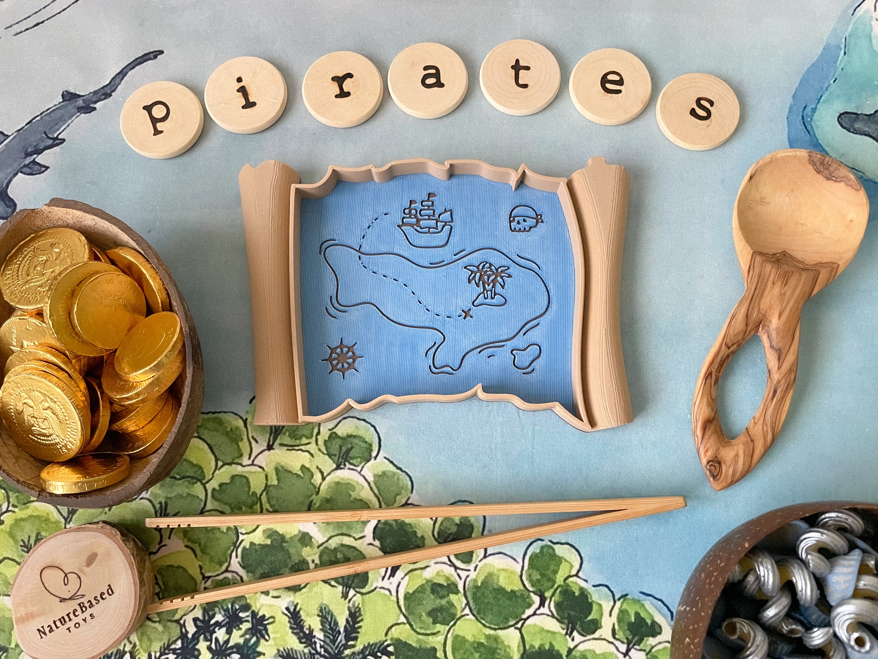 Pirate-themed Bio Trays for Sensory Play Playdough Sensory Tray Cookie ...