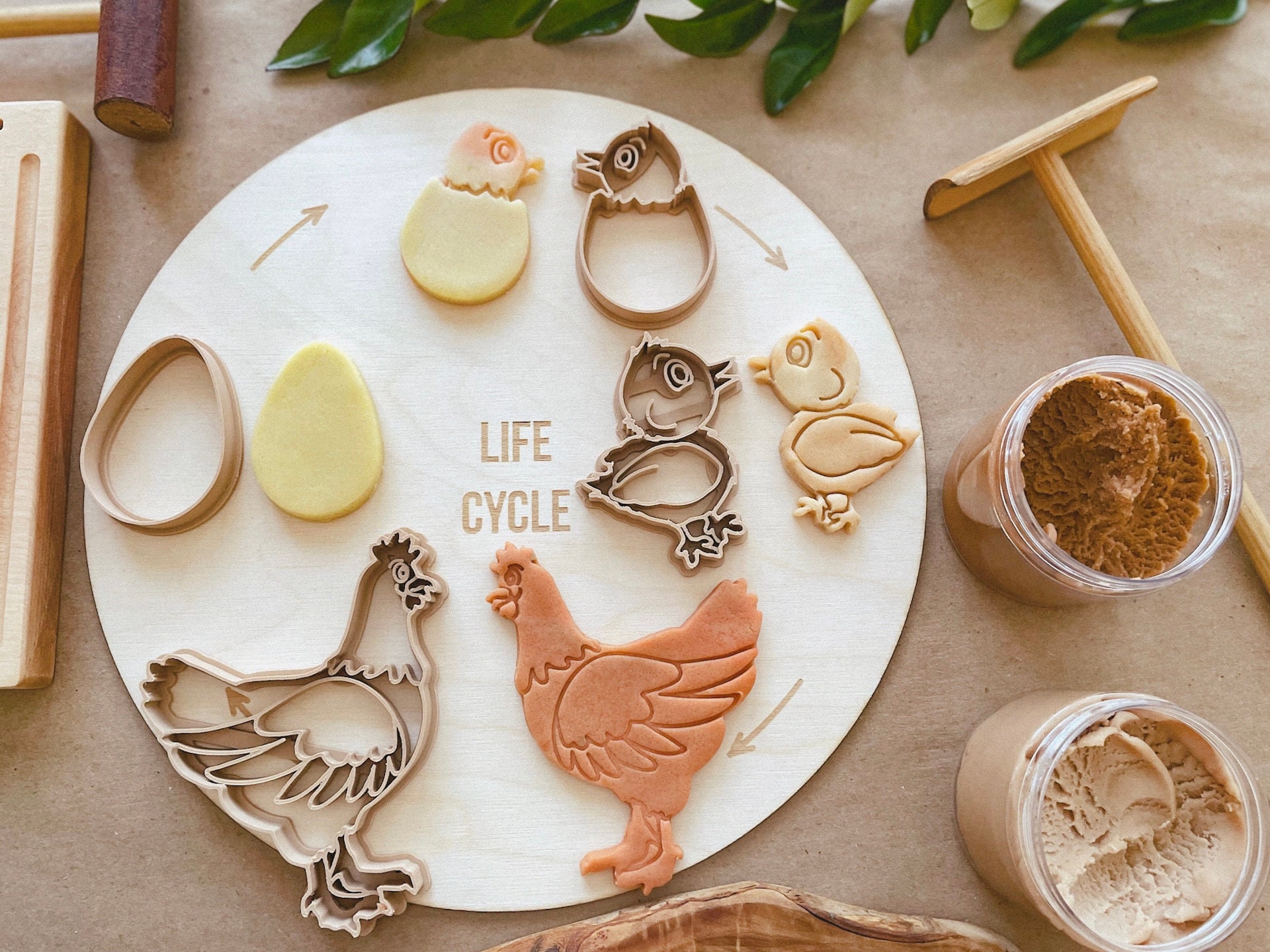 Chicken Life Cycle Bio Dough Cutter Set of 4, Playdough Cutter | Cookie ...