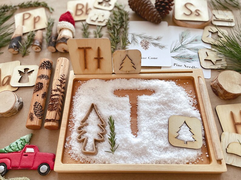 Wooden Sand Tray Montessori Sand Writing Tray Waldorf Learning Resource ...
