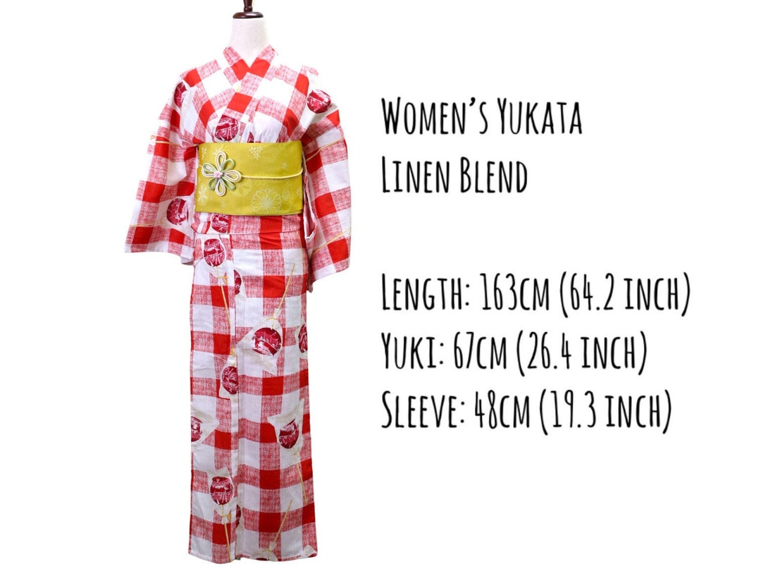 Women's Yukata Linen Blend (yukata Only, Not Obi Included) W23-18 - Etsy