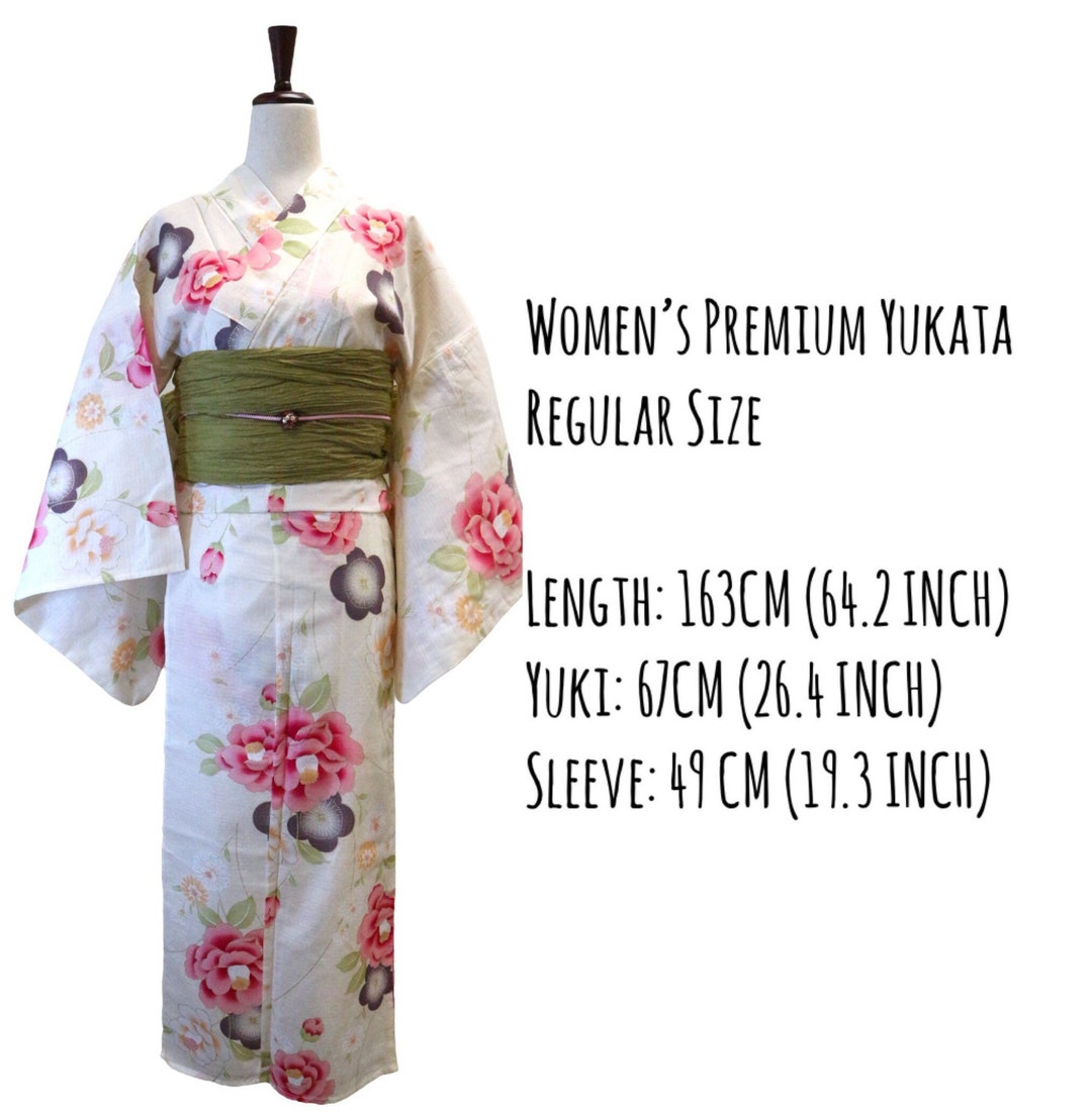 Women's Premium Yukata With Gold Glitter (obi, Kazarihimo Not Included ...