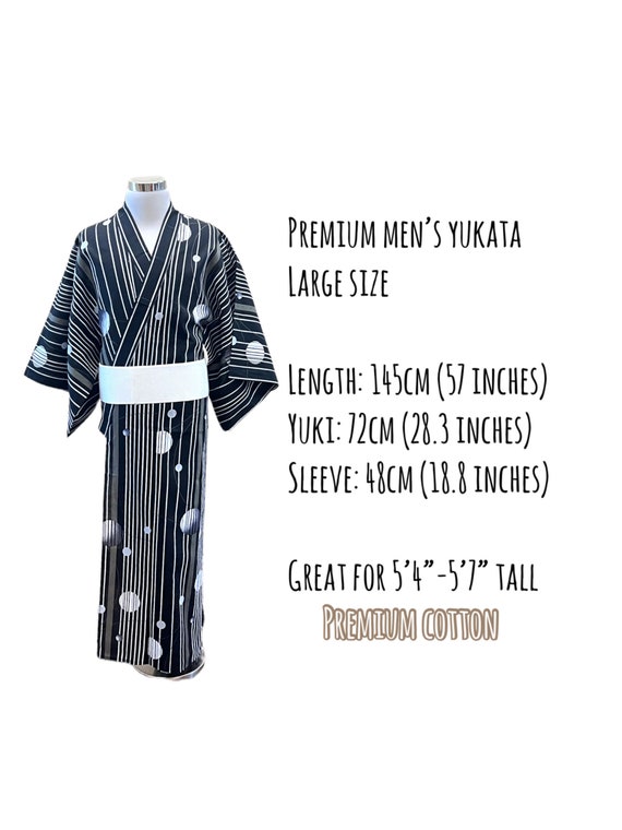 Large Premium Men's Yukata yukata Only Not Obi Included - Etsy