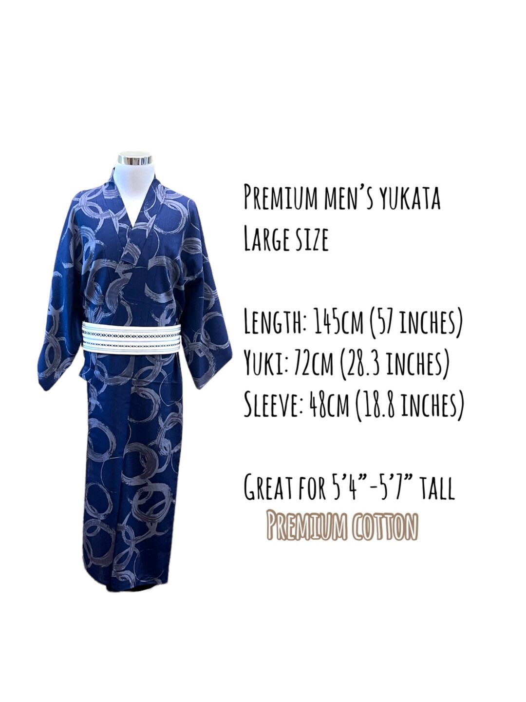Large Premium Men's Yukata (yukata Only Not Obi Included) MP22-10 - Etsy
