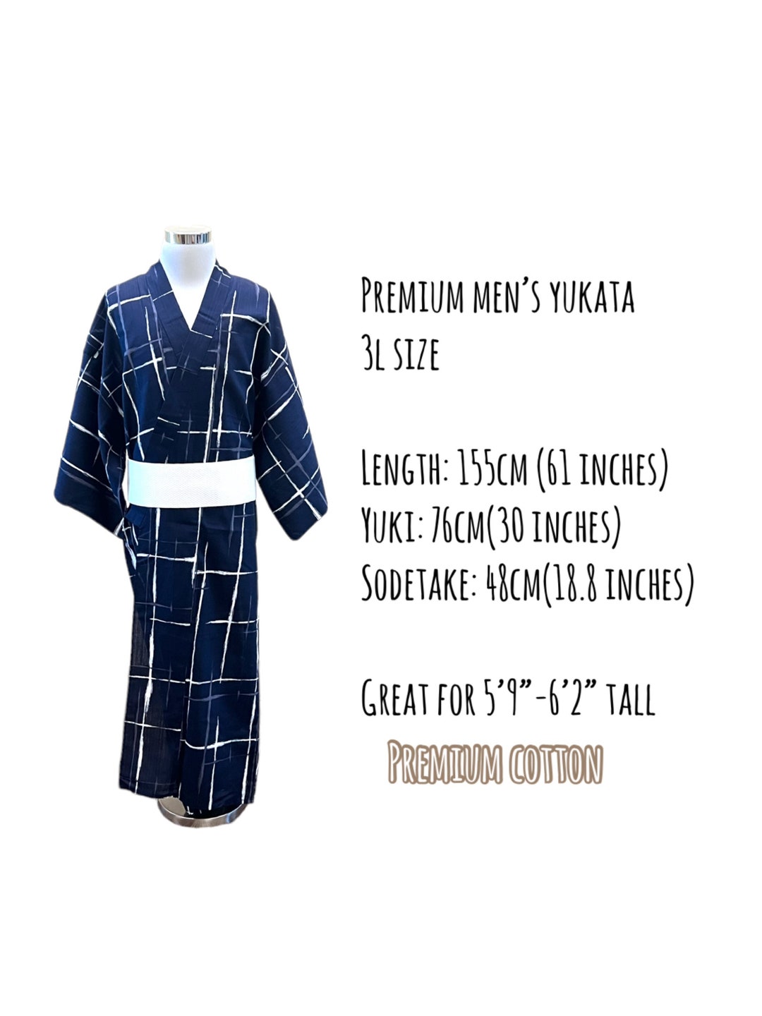 3L Premium Men's Yukata (yukata Only Not Obi Included) MP22-39 - Etsy