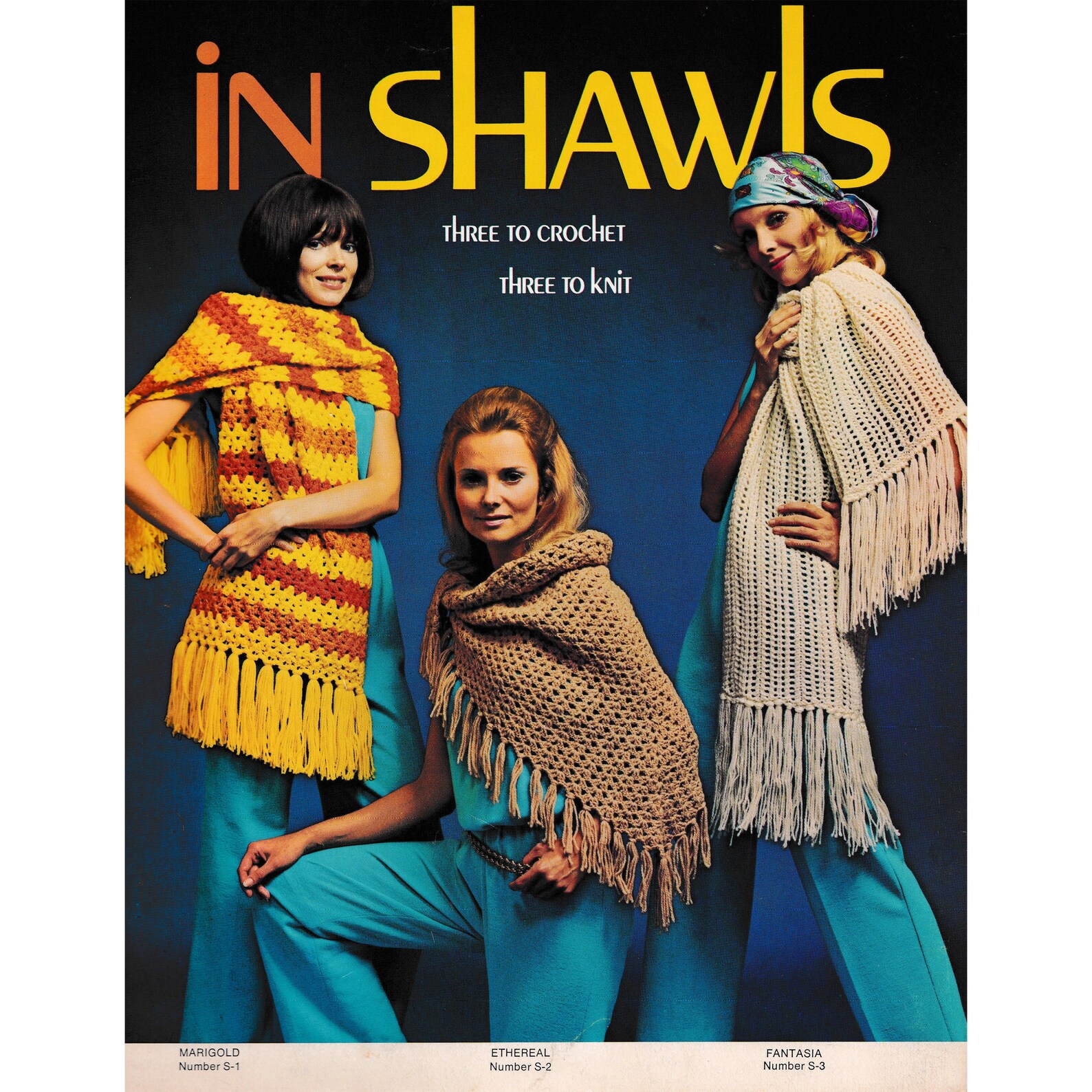 Women's Shawls Knit & Crochet Pattern • FULL BOOKLET • 1970s Vintage ...
