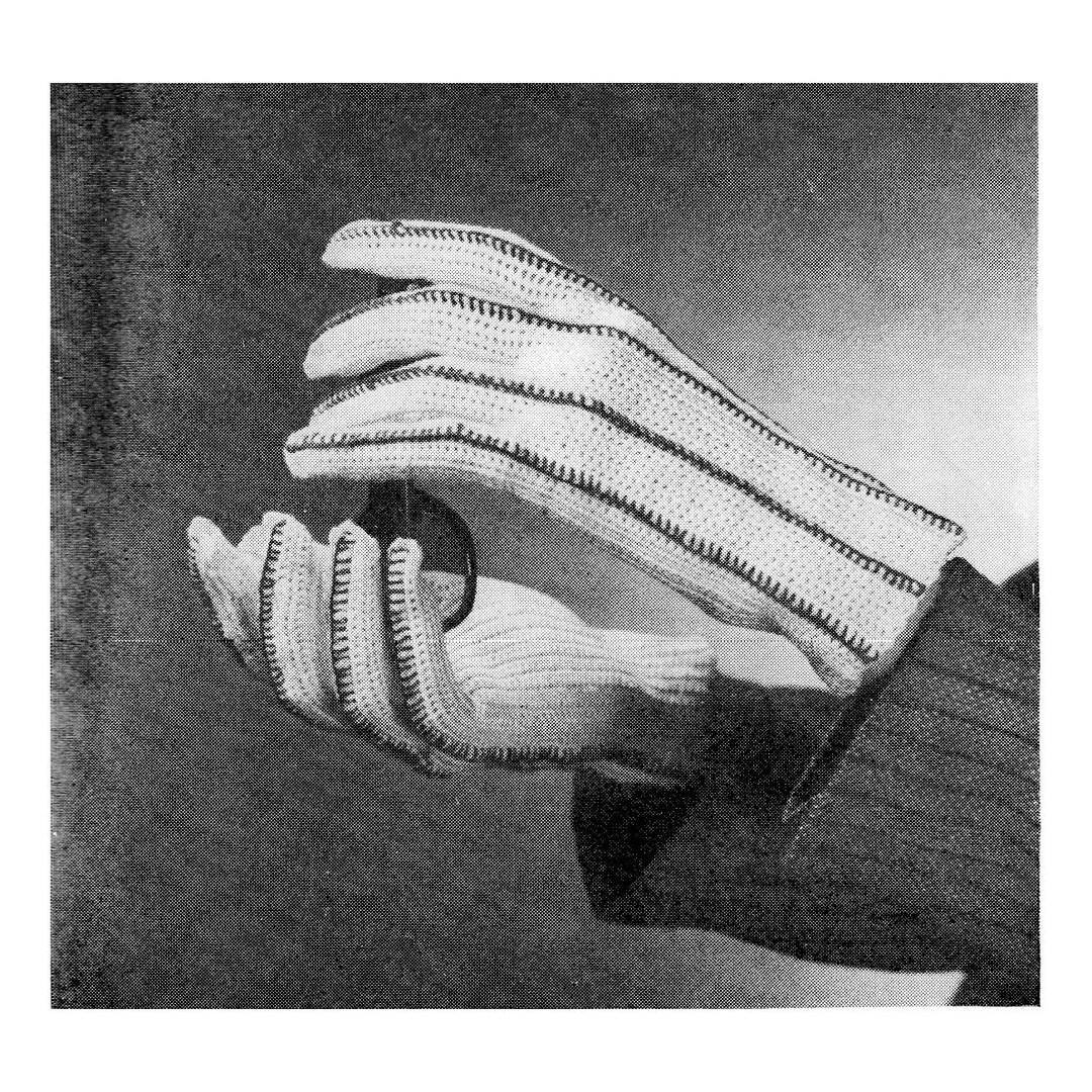 1940s Crochet Glove Pattern • Vintage 40s Women's Crocheted Striped ...