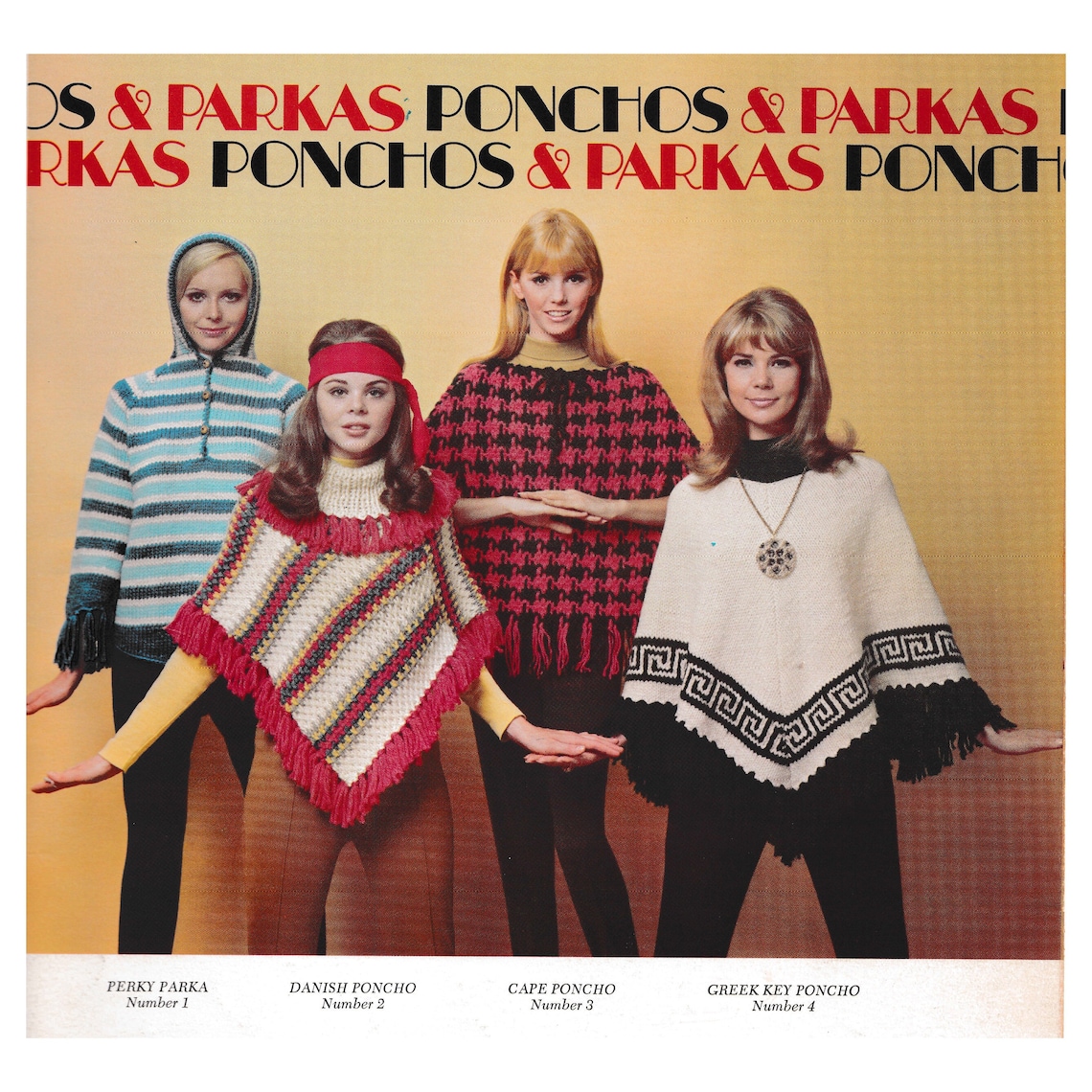1960s Poncho Knitting Pattern • FULL BOOKLET • Vintage 60s Women's Knit ...