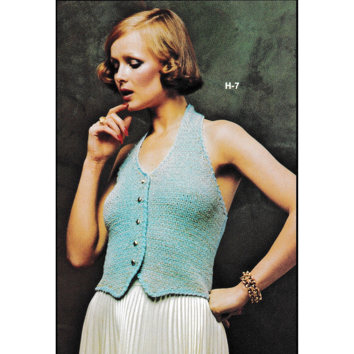 70s Knit Halter Vest Pattern 1970s Vintage Women's Top - Etsy