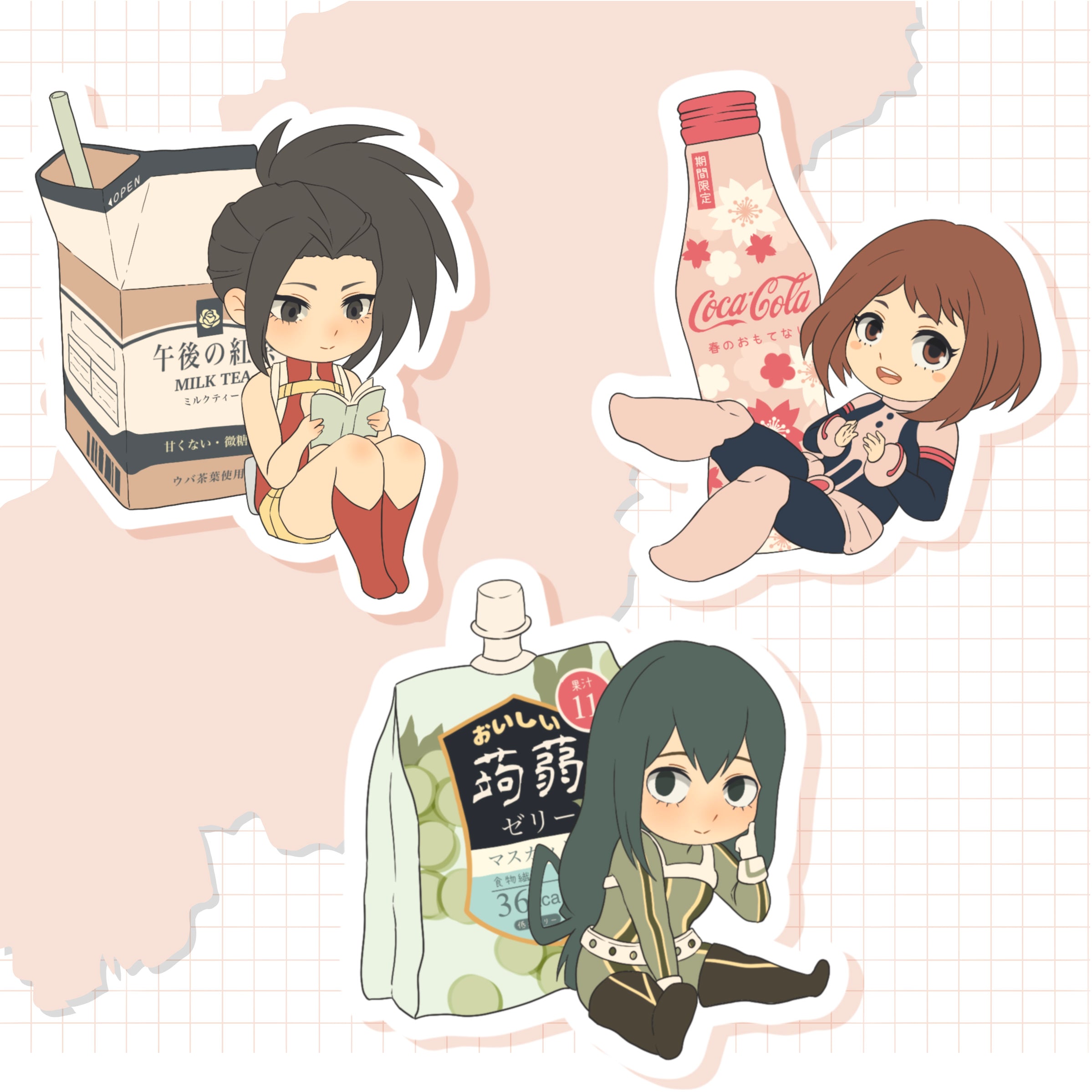 UA Class 1A Students Japanese Drinks Stickers set or Single | Etsy