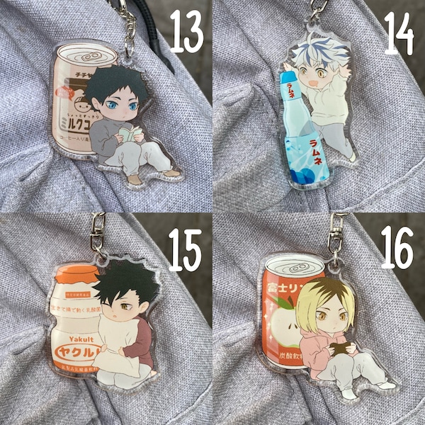 Set of Anime Characters Keychain. Arylic Keychain Bundle. Anime Merch ...
