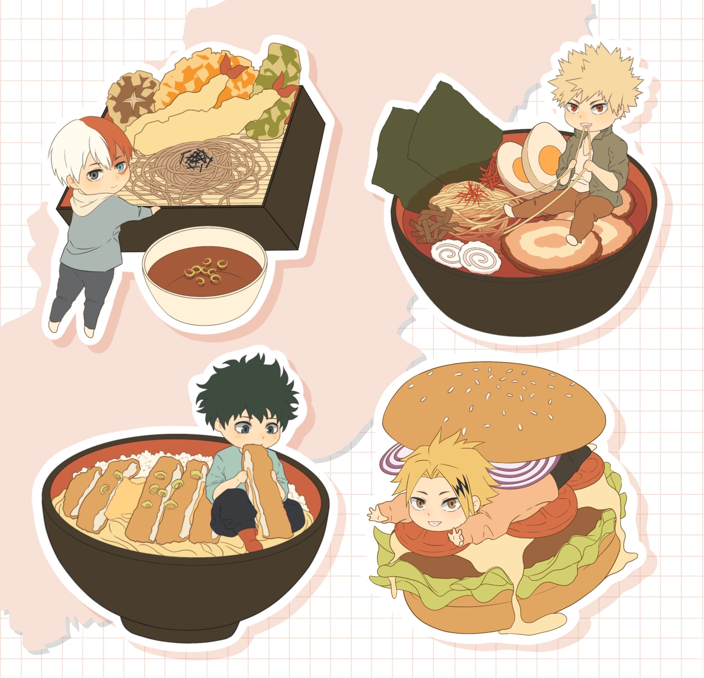 UA Class 1A Students Japanese Food Stickers Cute Anime - Etsy