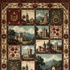 Vintage European Cityscape Patchwork Rug Medieval Charm-antique ...