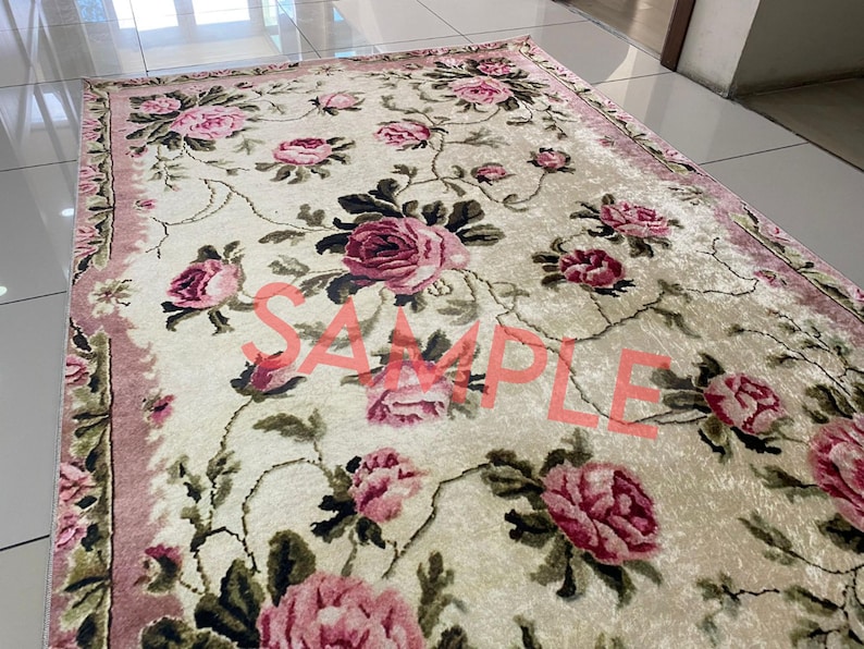 Distressed Pastel Wall Art Area Rug, Vintage Floral Shabby Chic Kilim ...