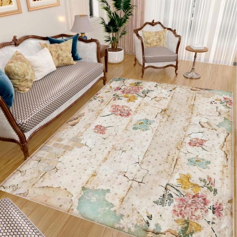 Shabby Chic Rug - Etsy