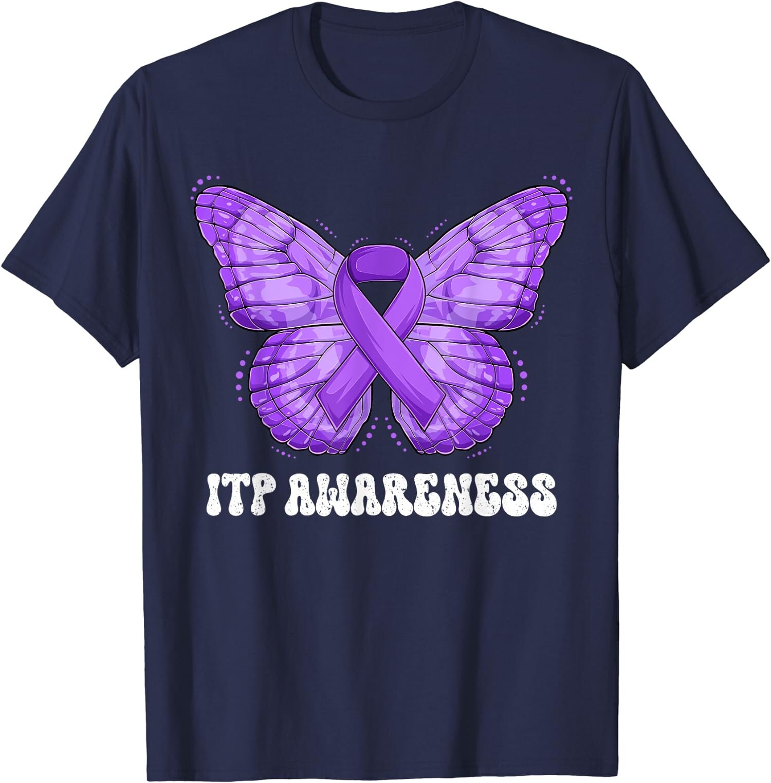 ITP Awareness Month Purple Ribbon Butterfly Unisex T-shirt - Etsy