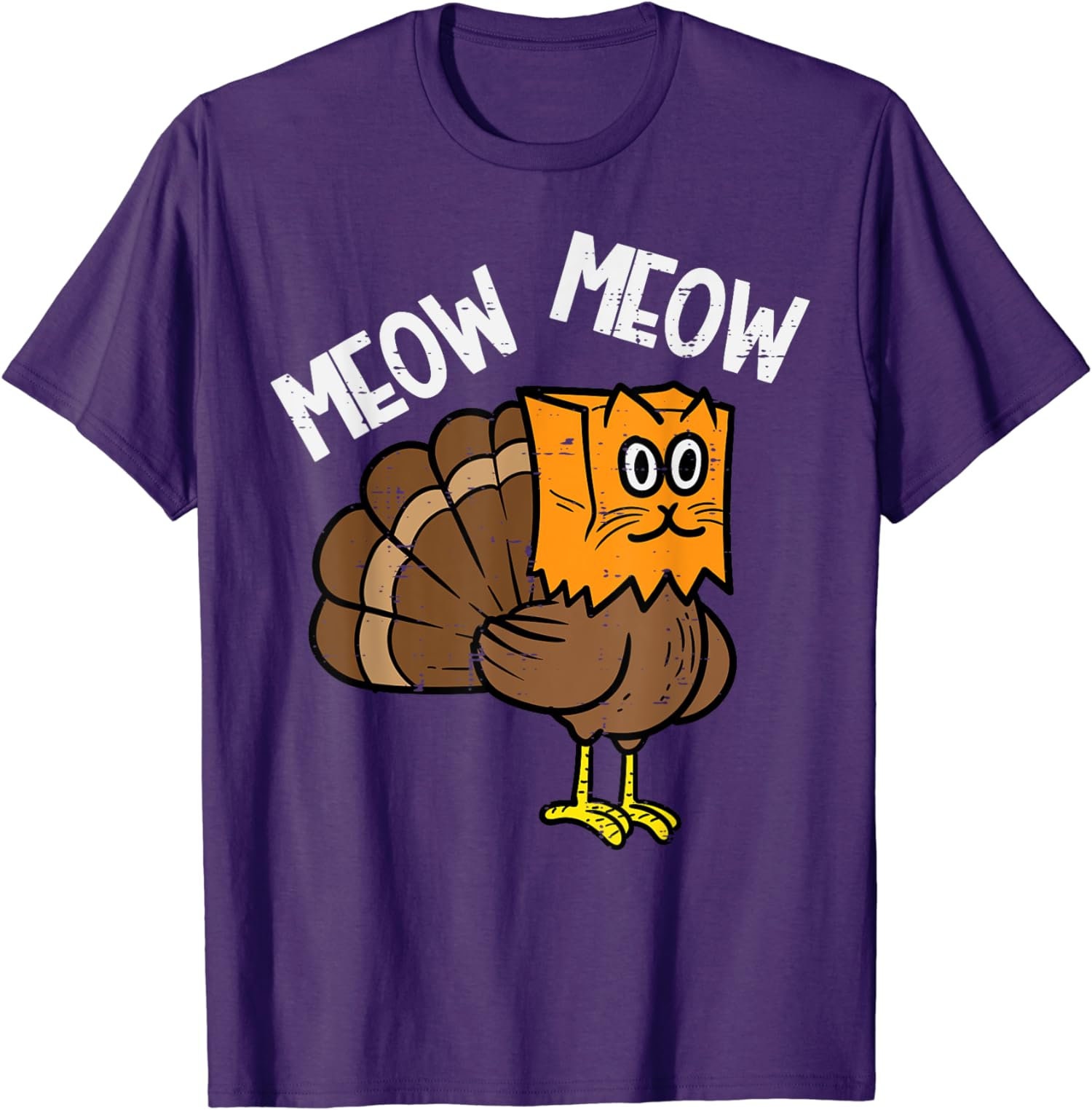 Turkey Paper Bag Meow Funny Thanksgiving Cat Unisex T-shirt - Etsy